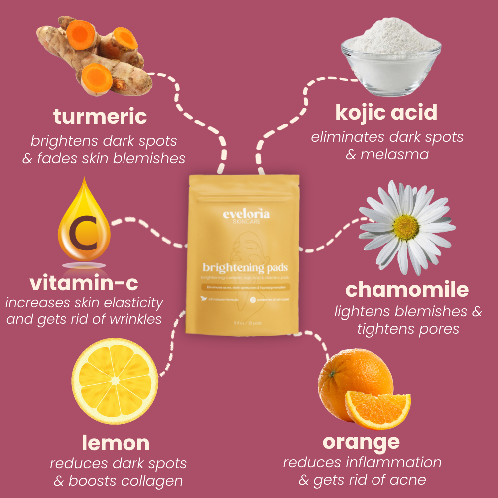 brightening turmeric & kojic acid pads – Eveloria